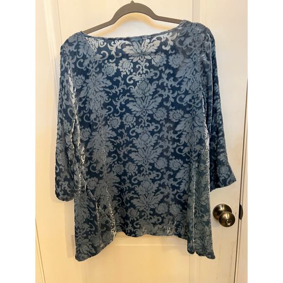 Sundance | Tops | Sundance Womens Silk Blend Velvet Floral Blue M ...